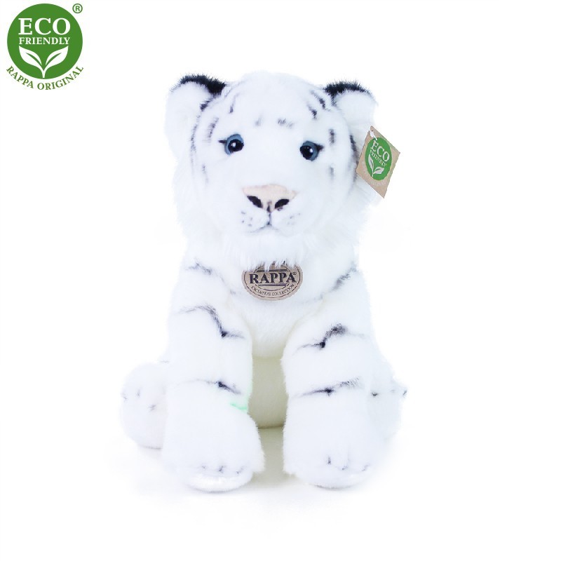 Plyšový tiger - biely - sediaci - 30 cm - Rappa - NAAU SK